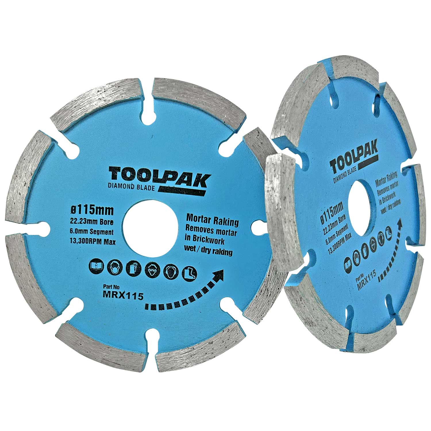 115mm Mortar Raking Blades Pack of 2