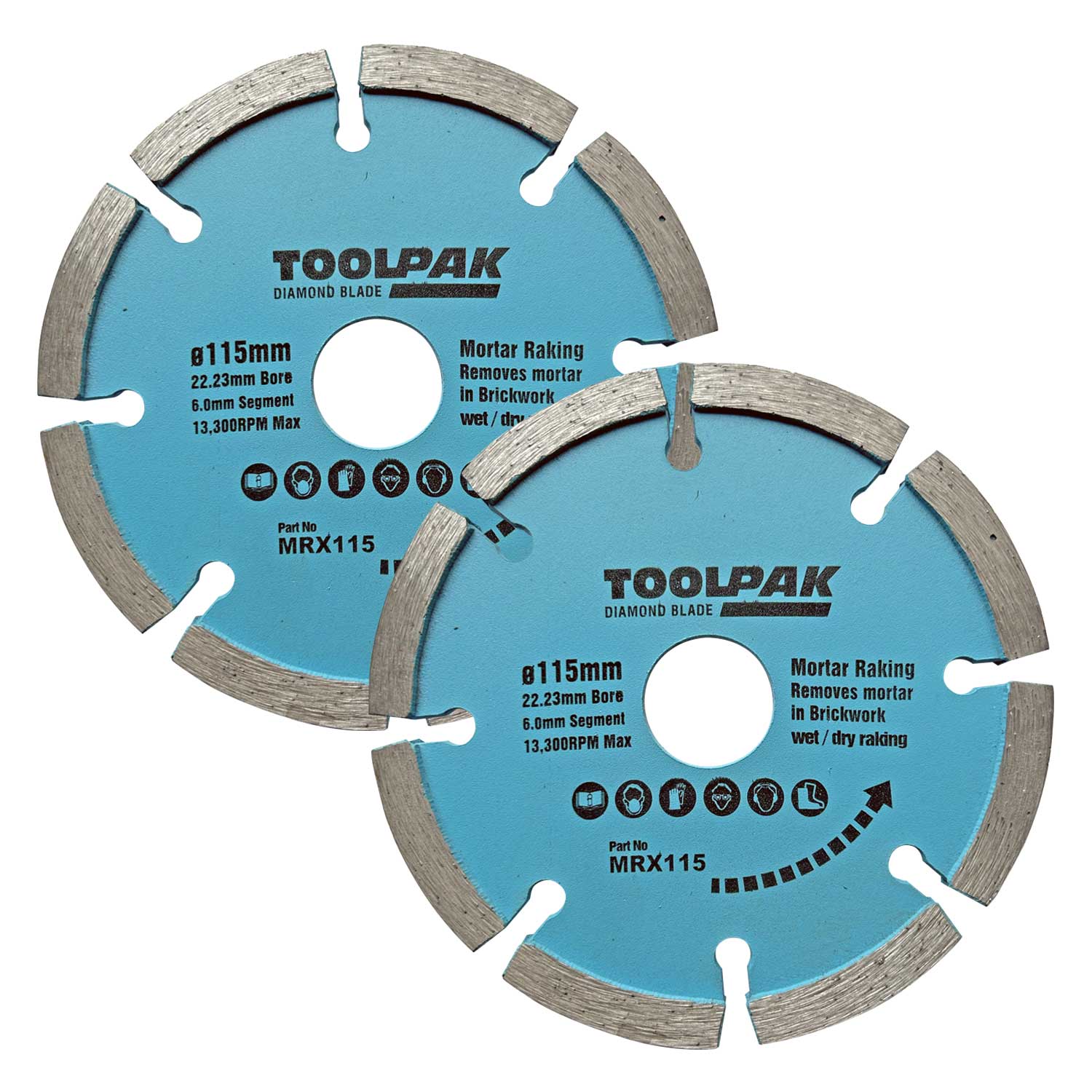 115mm Mortar Raking Blades Pack of 2