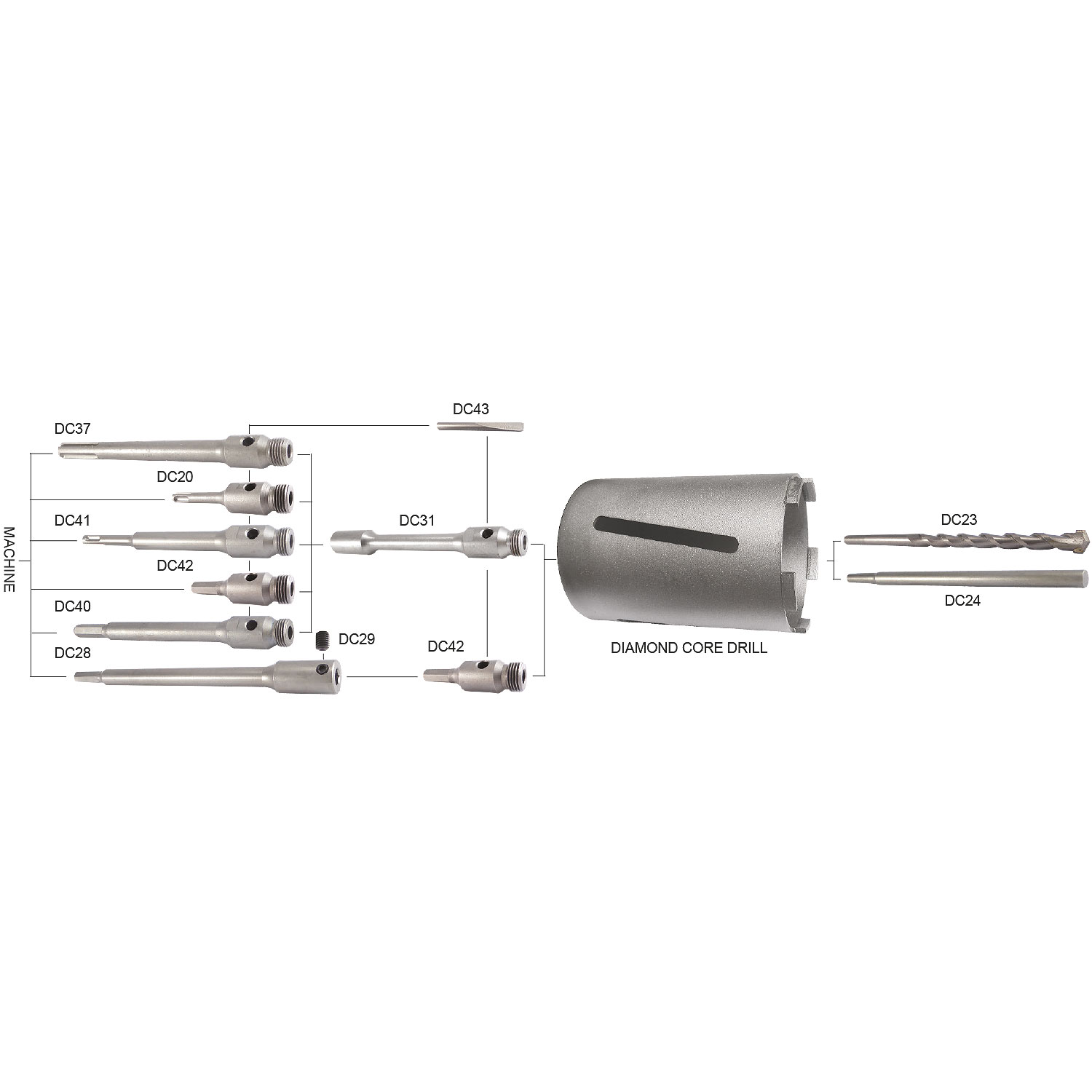 115mm SDS Plus Core Adaptor