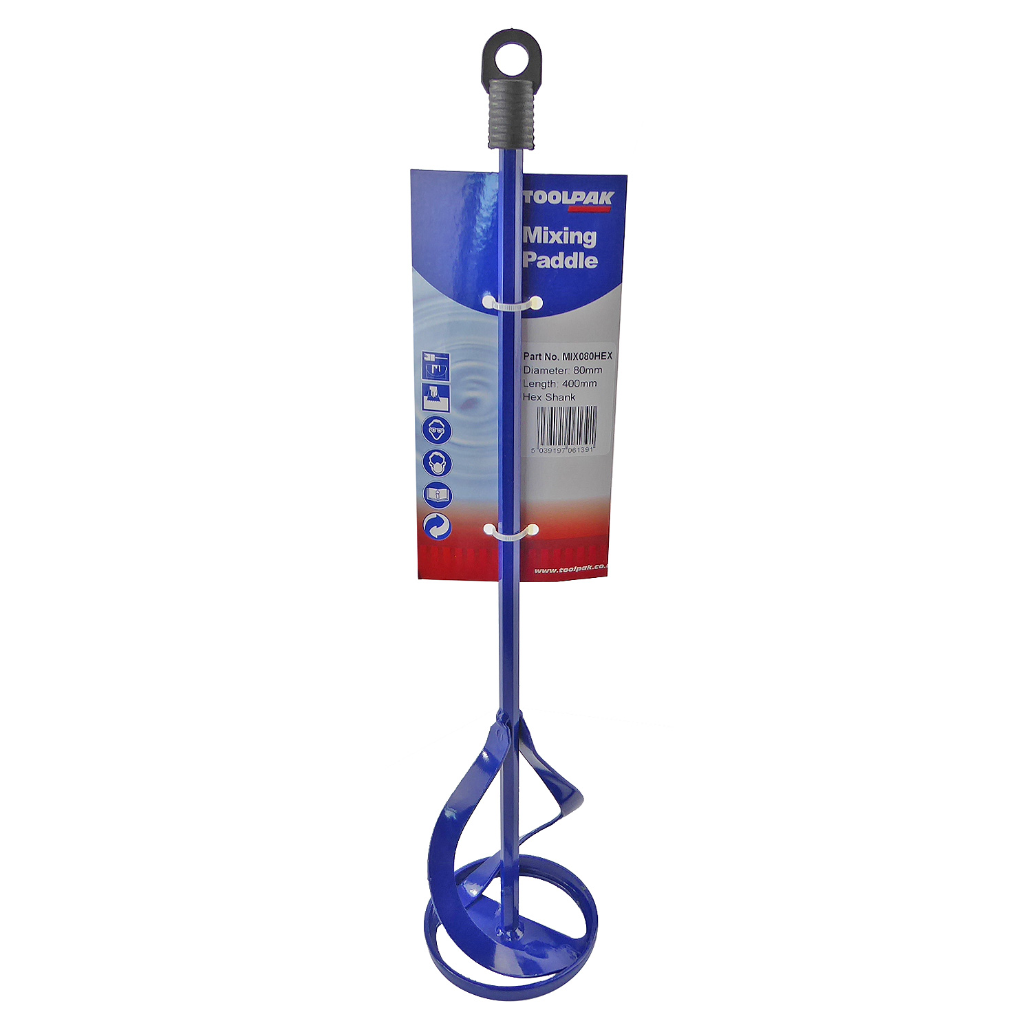 80mm x 400mm Paddle Mixer Hex