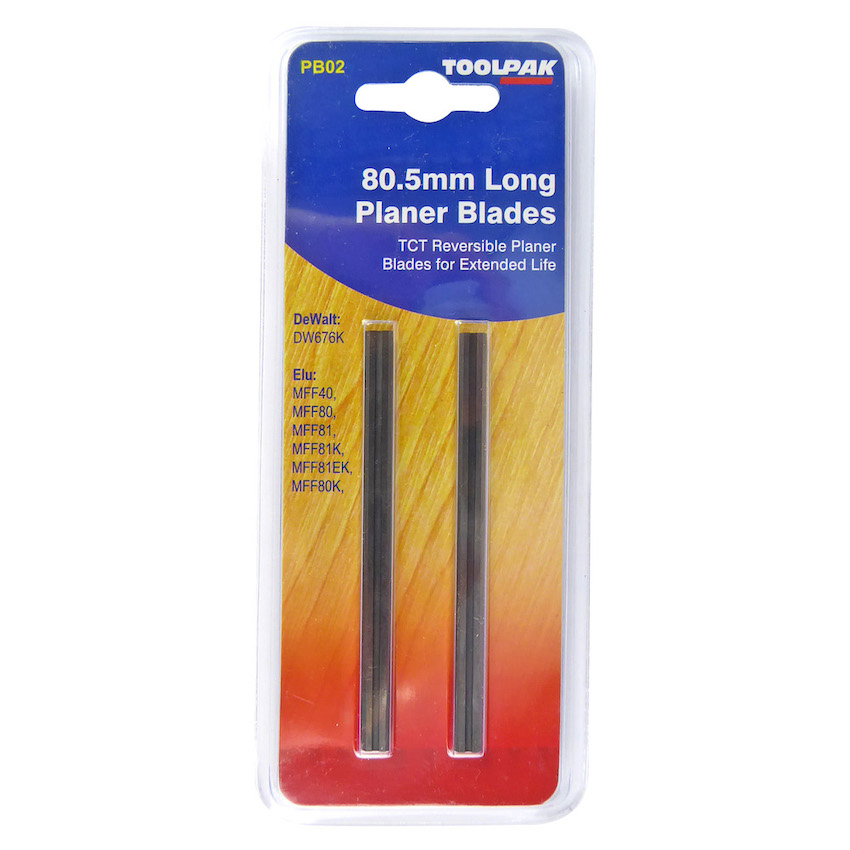 80.5 x 5.5 x 1.2mm TC Reversible Planer Blades Pack of 2