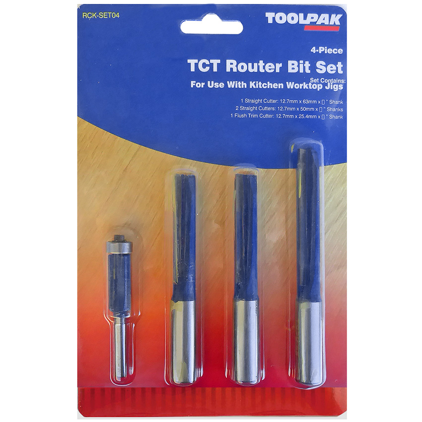Kitchen Fitters Router Bit Set 4 Piece