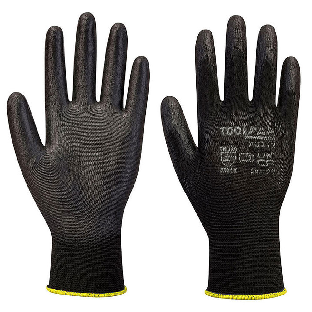 PU Coated Work Gloves - Large